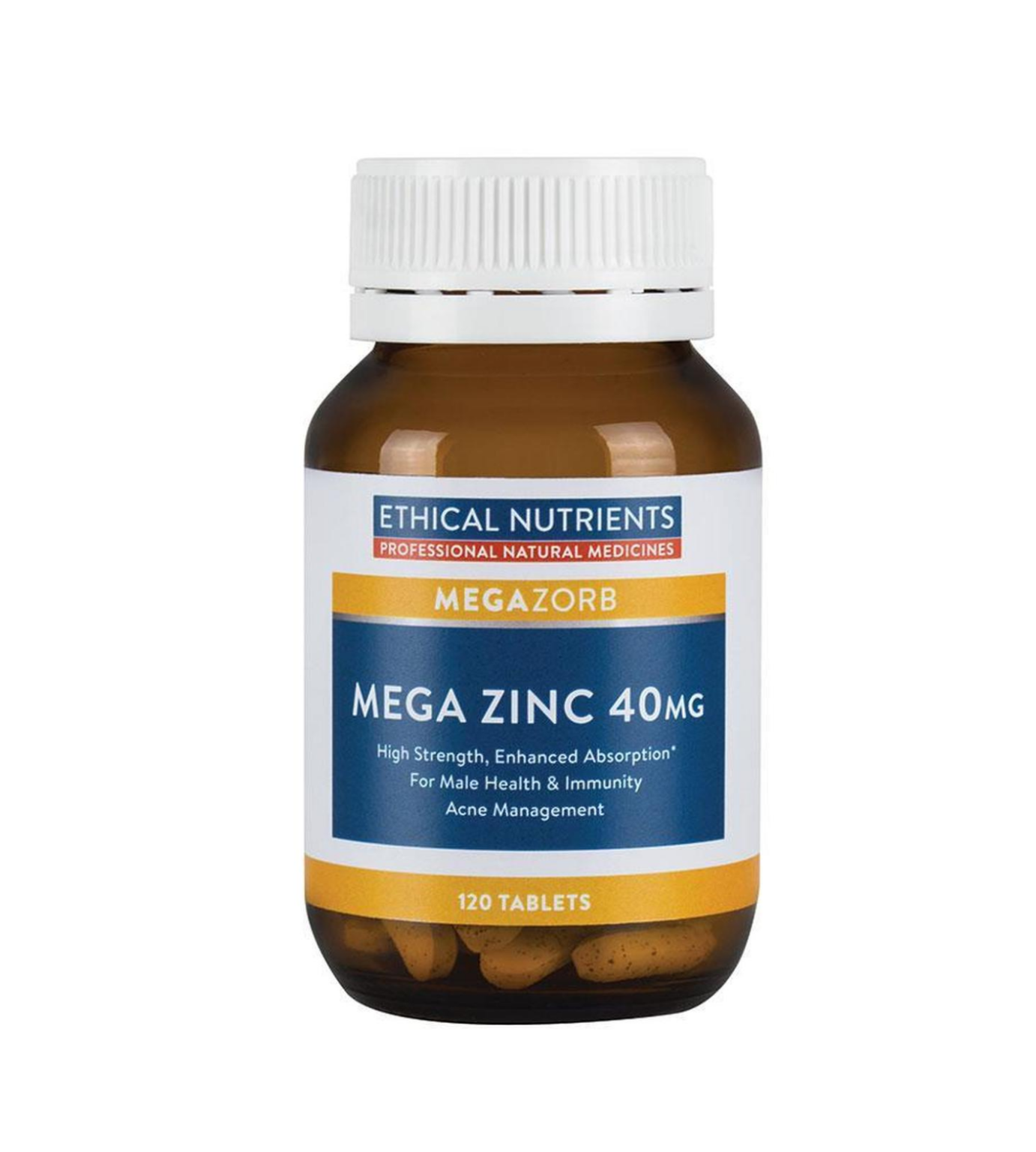 Ethical Nutrients Mega Zinc 40mg - 120 Tablets - Pittwater Pharmacy
