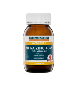 Ethical Nutrients MEGAZORB Mega Zinc 40mg 95g Powder Raspberry